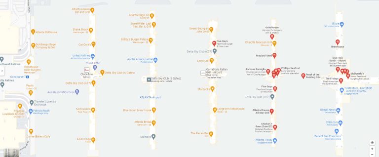 Food - Restaurant - Atlanta airport | ATL map | Hartsfield-Jackson