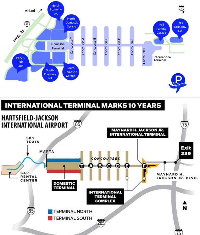 Terminals In Atlanta Airport ATL Hartsfield Jackson Map Terminals In Atlanta Airport ATL Hartsfield Jackson Map
