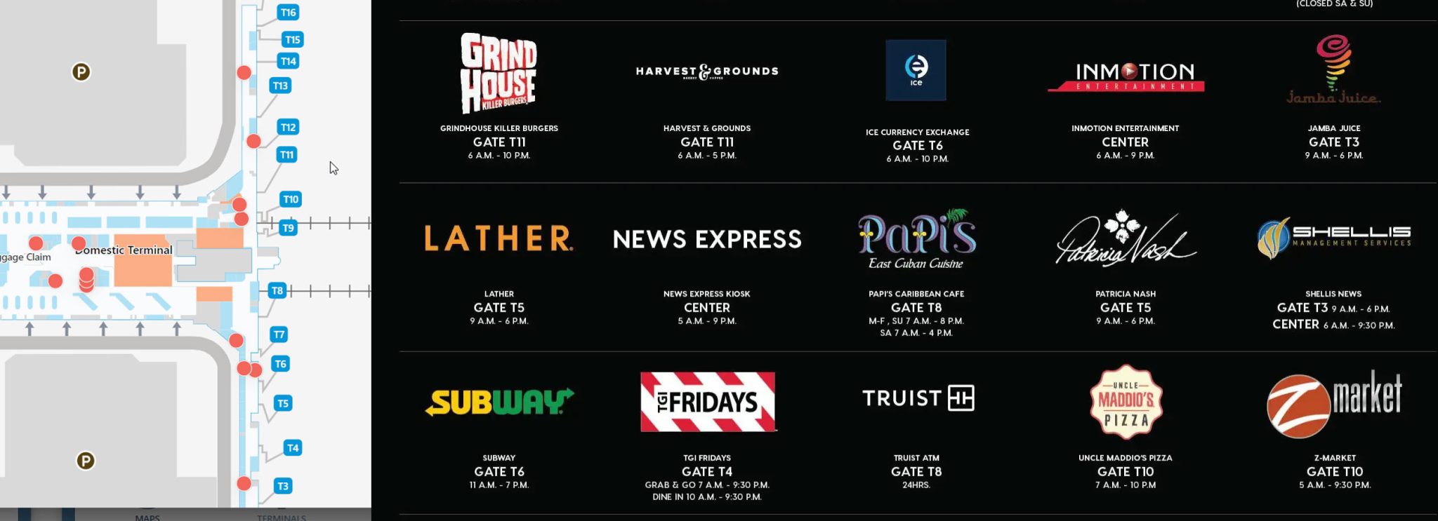 Food - Restaurant - Atlanta airport | ATL map | Hartsfield-Jackson